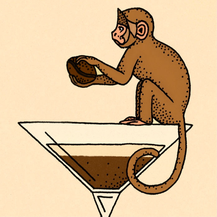 Espresso Martini Monkey Art Print by Grace Popplewell